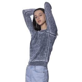 Womens Burnout Fleece Raglan Pullover - Made in USA